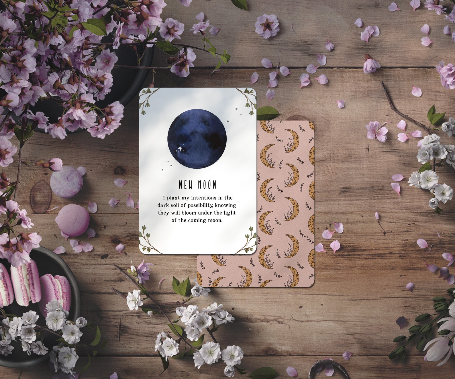 Moon Phase Altar Cards, Moon Magic Card, Moon Ritual, Moon Phase ...