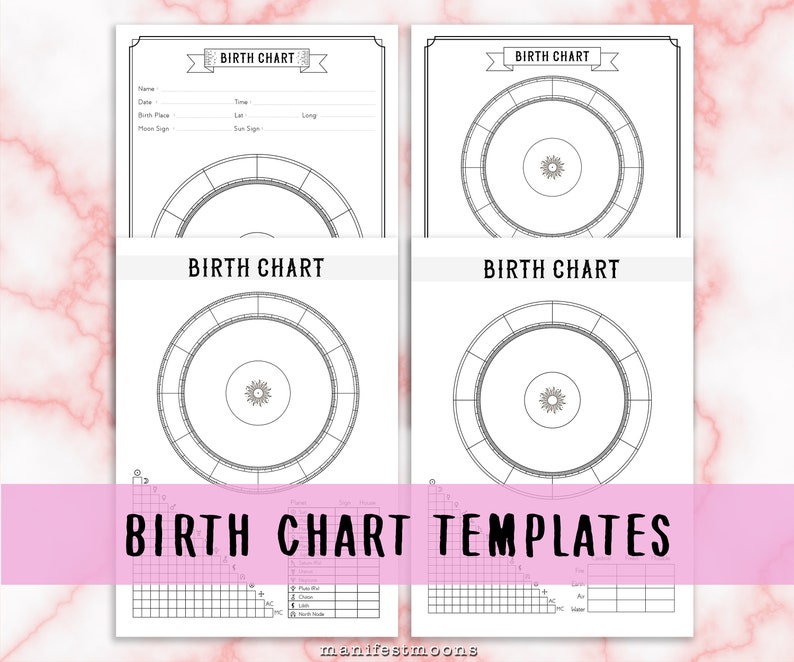 Birth Chart Templates Blank Natal Chart Astrology Chart - Etsy