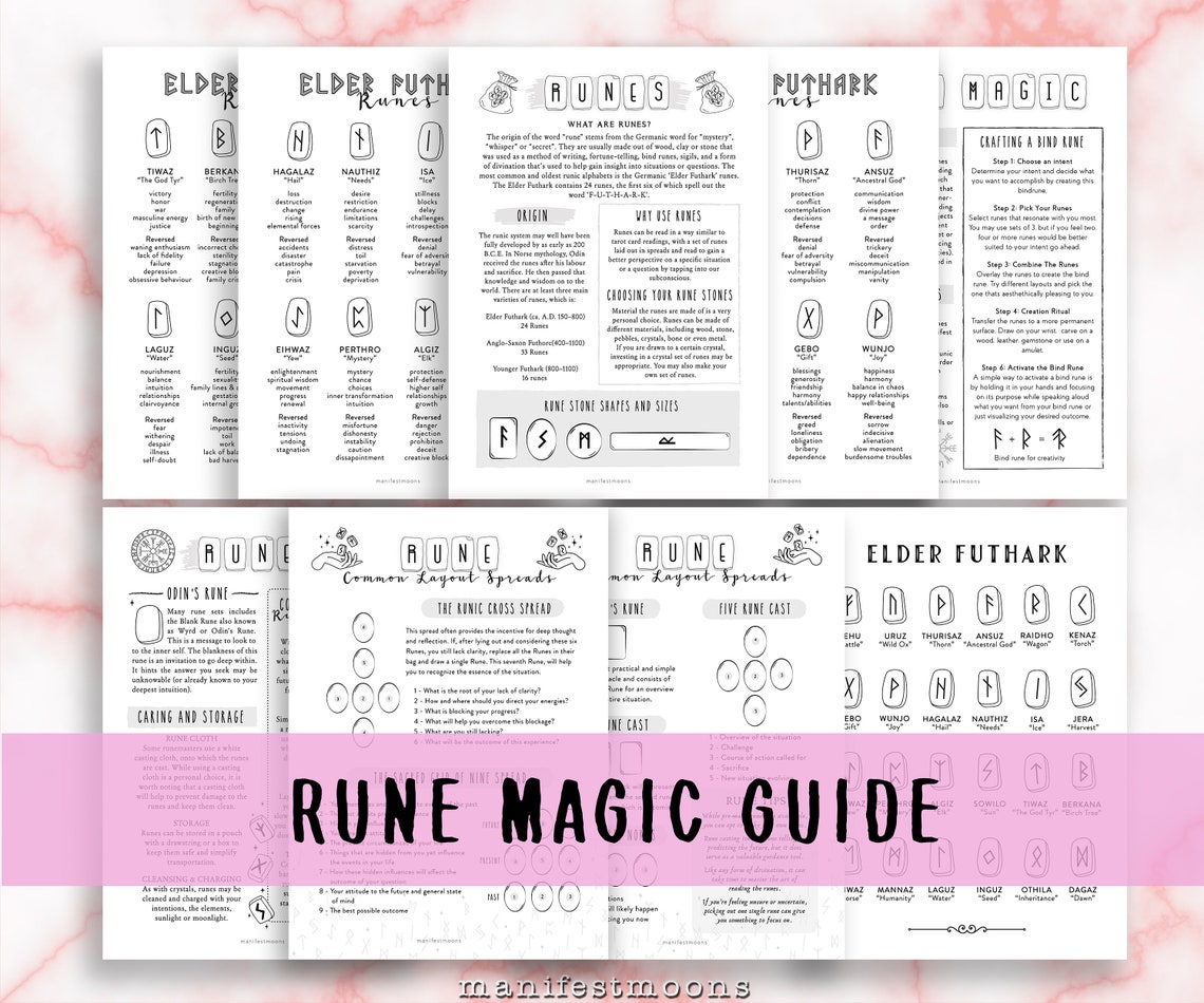 Rune Magic Guide Elderk Futhark Grimoire Starter Kit - Etsy