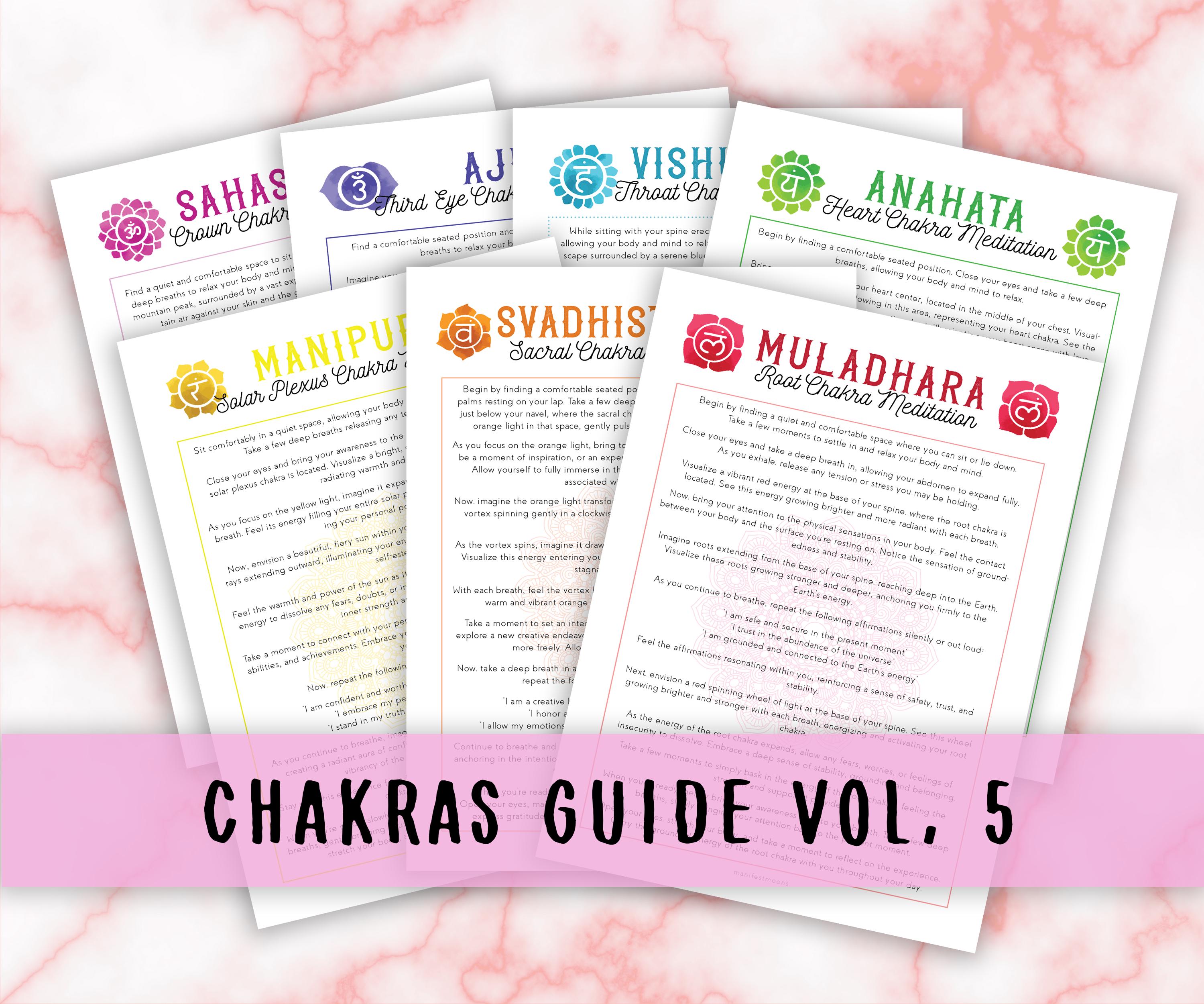 Complete Chakras Guide for Beginners, 7 Chakra Complete Guide Sheets ...
