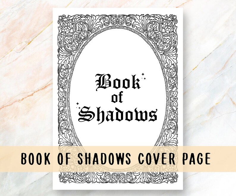 Book of Shadows Cover Page, Witchcraft Grimoire (printable PDF) - Etsy