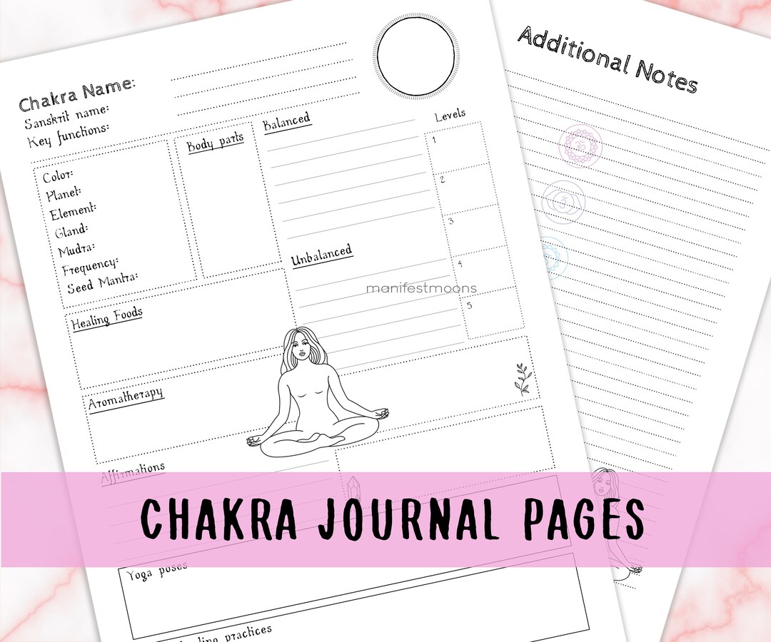Chakra Journal Template, Chakra Study Workbook, Root Chakra, Crown ...