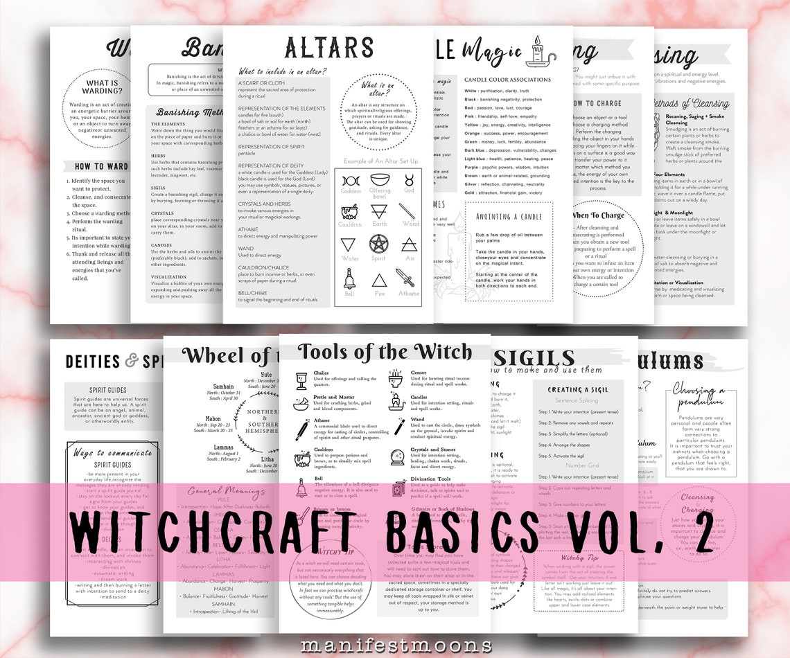 Beginner Witch Grimoire Bundle Grimoire Pages Grimoire | Etsy