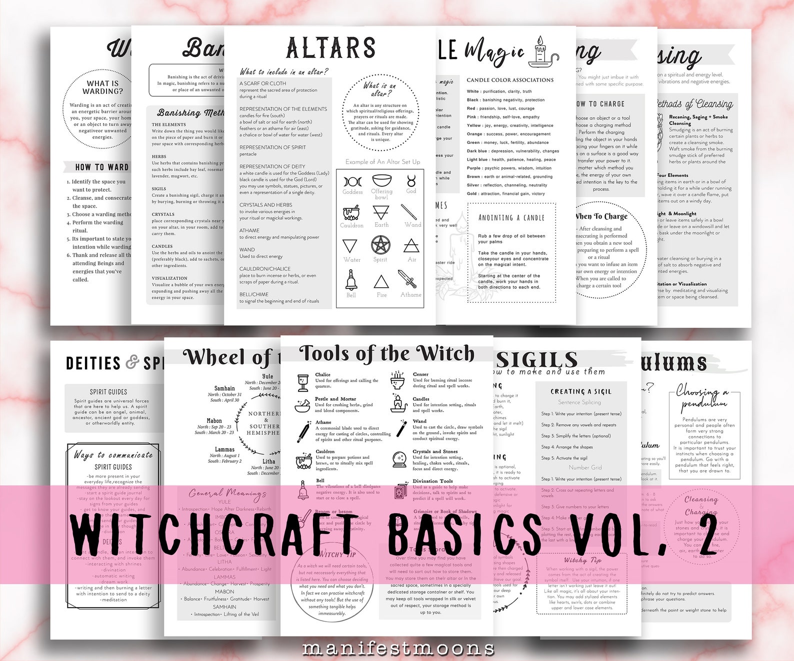 Beginner Witch Grimoire Bundle Grimoire Pages Grimoire | Etsy