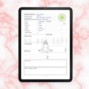 Chakra Journal Template, Chakra Study Workbook, Root Chakra, Crown ...