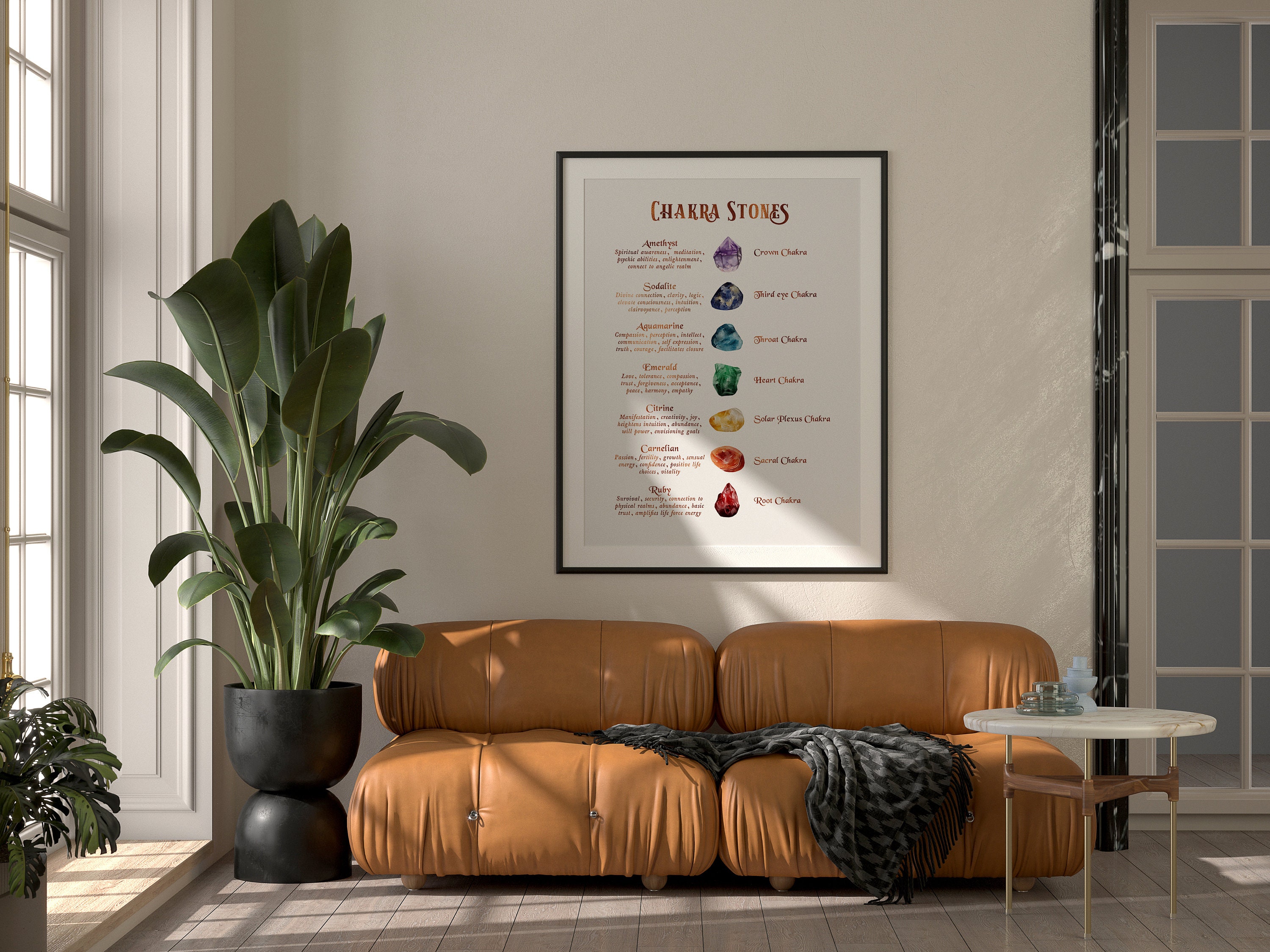 Chakra Stones Art Print, Chakra Printable, Chakra Crystals, Printable ...