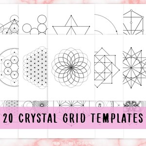Crystal Grid Templates Printable Crystal Magic Sacred - Etsy