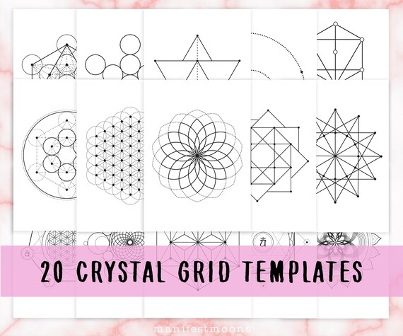 Crystal Grid Templates Printable Crystal Magic Sacred - Etsy