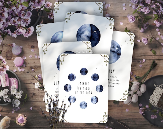 Moon Phase Altar Cards Moon Magic Card Moon Ritual Moon - Etsy
