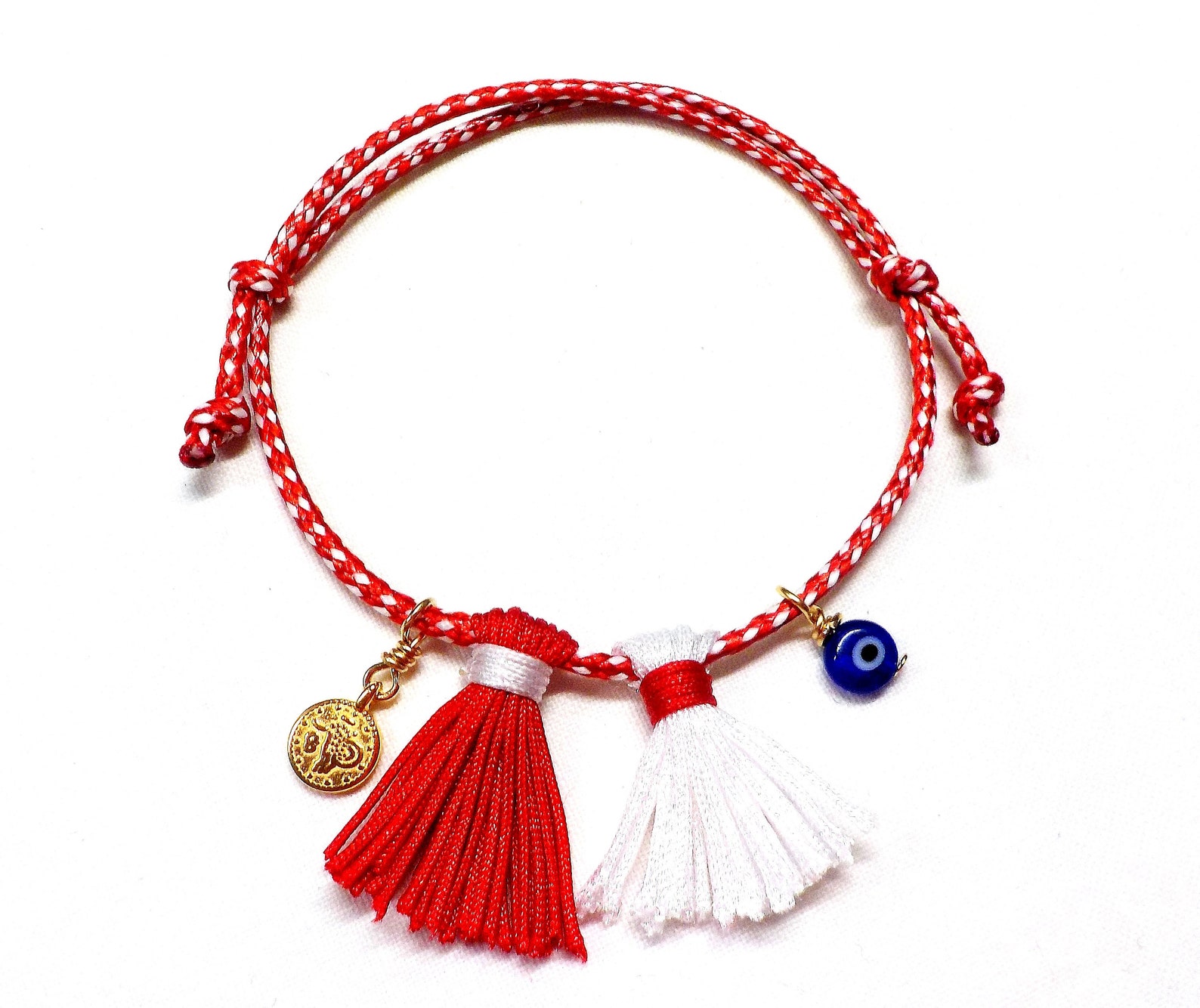 Red White Friendship Bracelet Evil Eye Protection Bracelet - Etsy