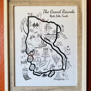 Minneapolis Grand Rounds Bike Map: 11 X 14 Inches - Etsy