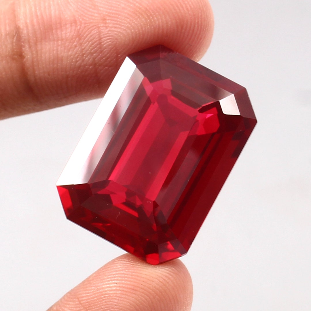 AAA Flawless Blood Red Mozambique Ruby Loose Radiant Cut Gemstone ...