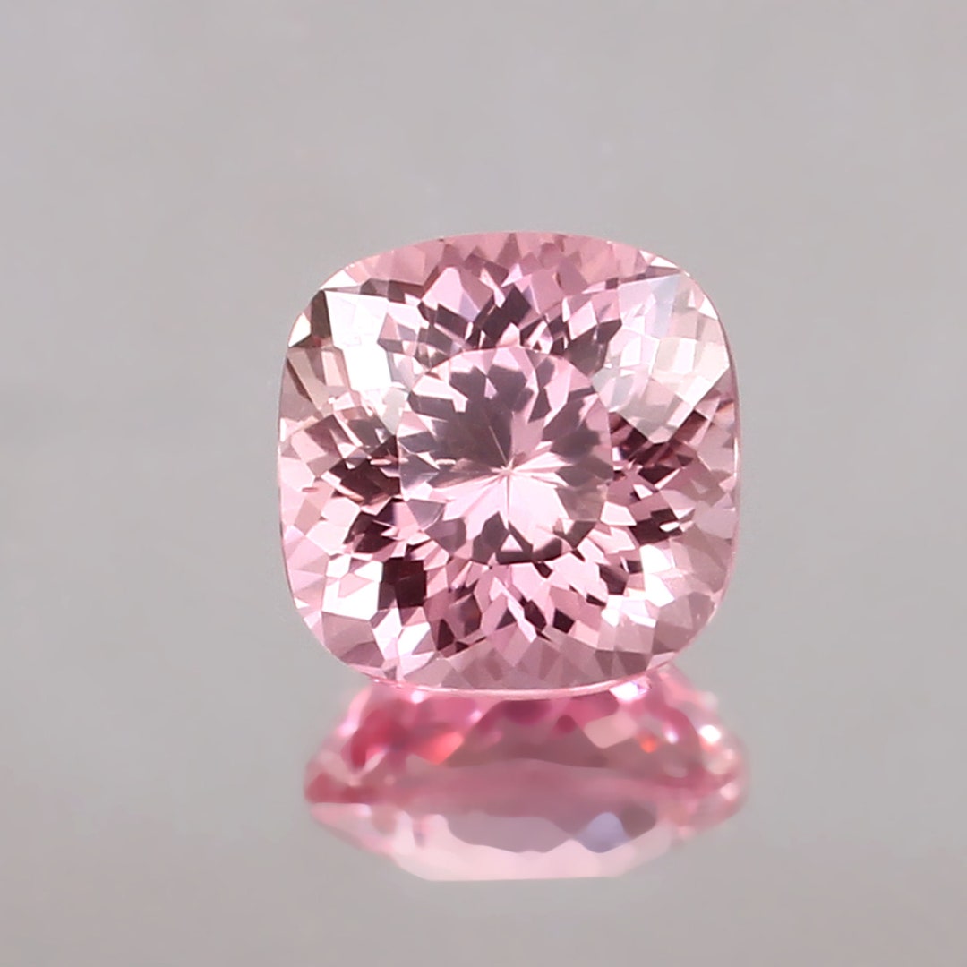 Peach Morganite Gemstone: 9.55 Ct Cushion Cut, Madagascar Origin - Etsy