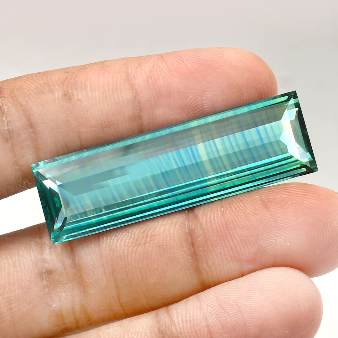 AAA Museum Grade Bi Color Ceylon Parti Sapphire Loose Baguette Gemstone ...