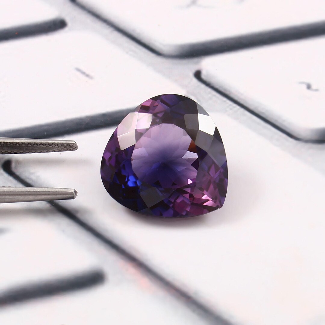 Purple Pink Ceylon Sapphire Heart Cut Gemstone: 19.00 CT Loose Stone ...