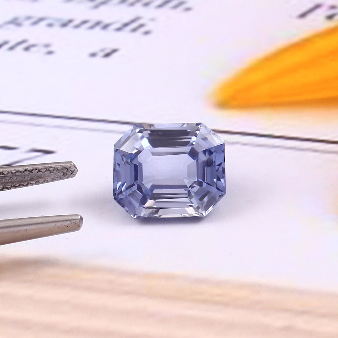 5.60 Ct Ceylon Light Blue Sapphire: Radiant Cut Loose Gemstone (11x9 MM ...