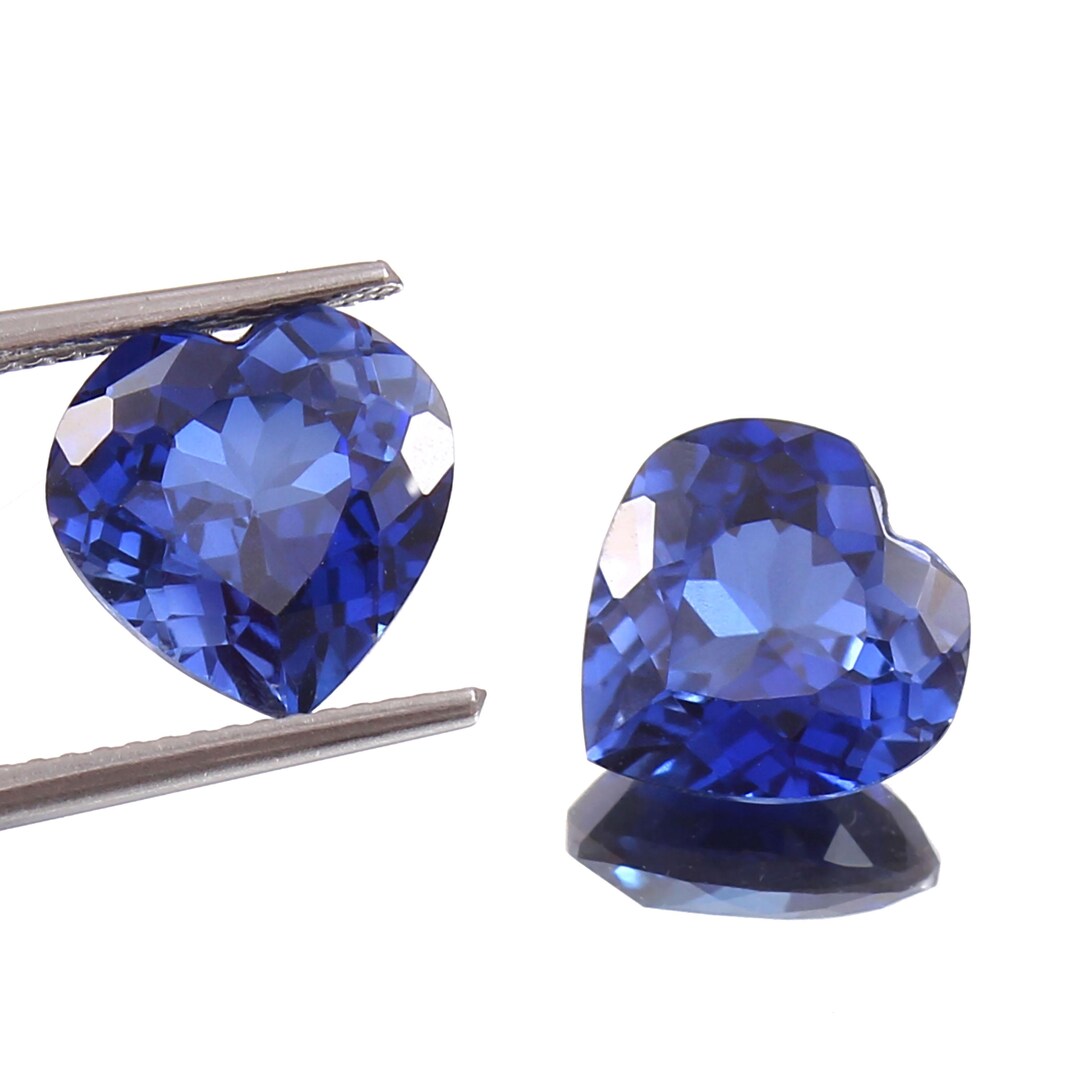AAA Ceylon Blue Sapphire Heart Cut Gemstone Pair (5-20 MM - Etsy
