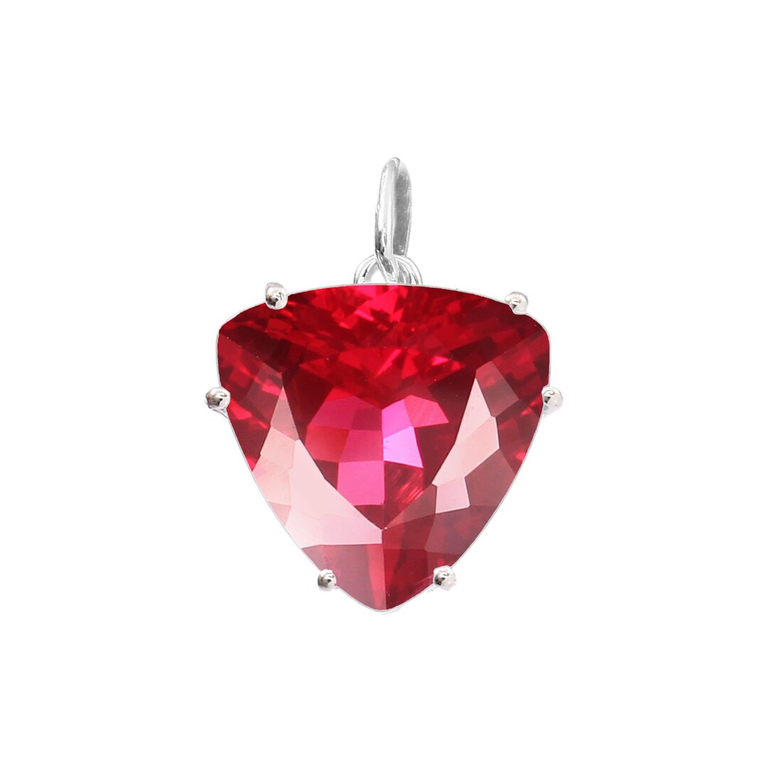 13x13 MM Flawless Pegion Red Mozambique Ruby Trillion Charm Pendant ...