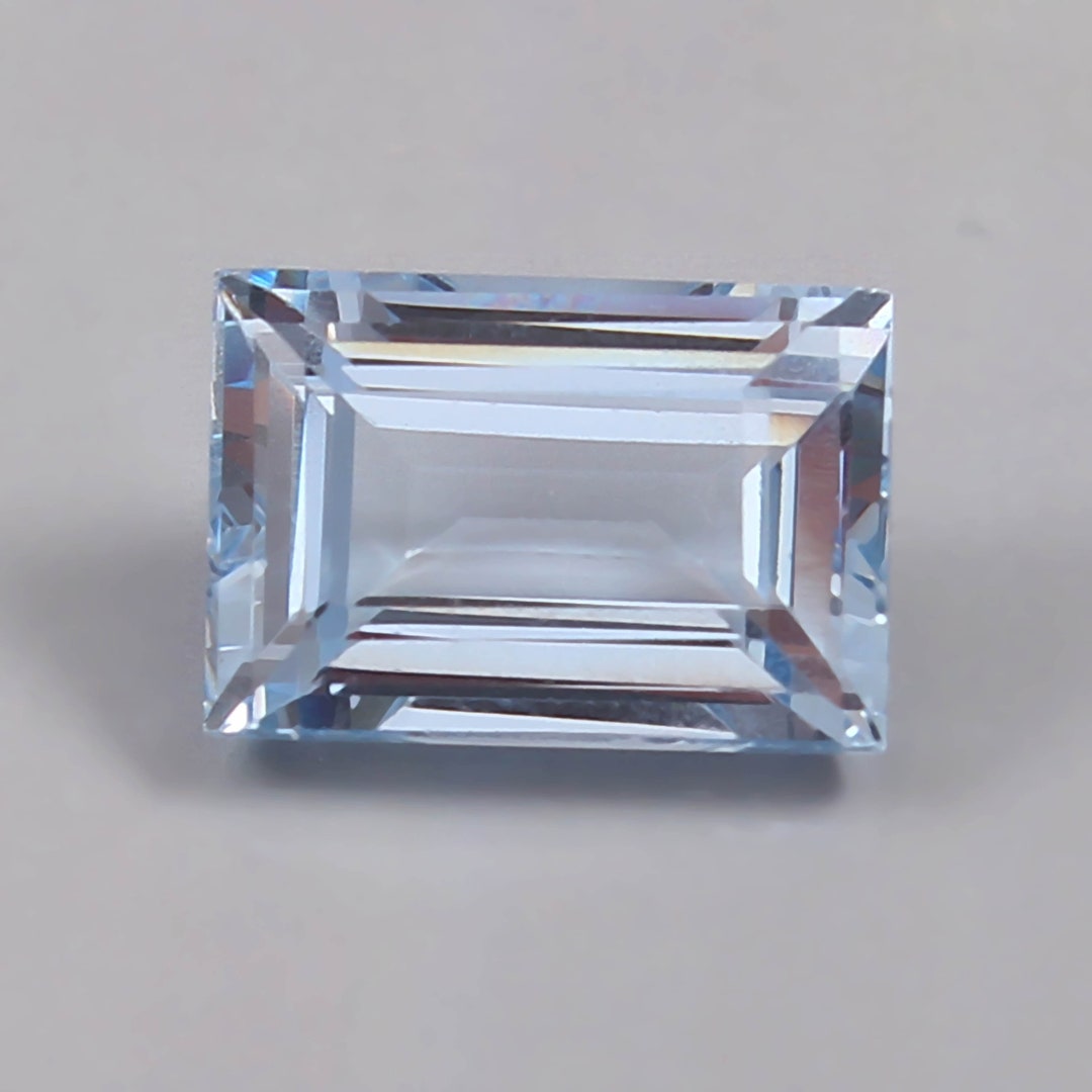 AAA Flawless Brazilian Aquamarine Loose Emerald Cut Gemstone, 12x8 MM ...
