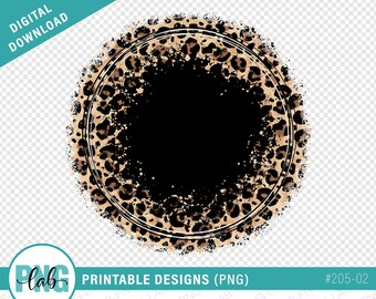 Printable Animal Print Circle PNG Design / Animal Print Circle Border ...