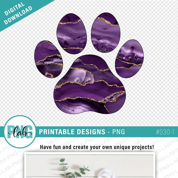Purple Paw Print - Etsy