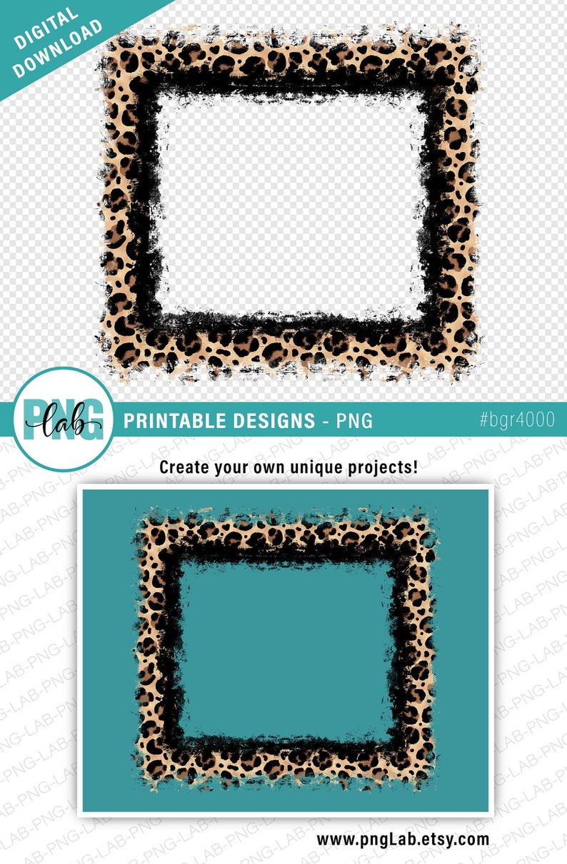 Animal Print Border Frame PNG / Printable Animal Print Frame / - Etsy