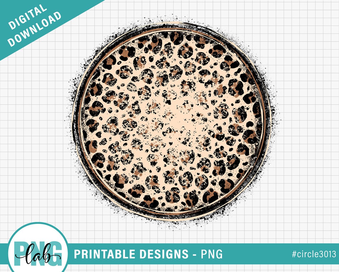 Animal Print Circle Printable PNG Design / Circle Background - Etsy