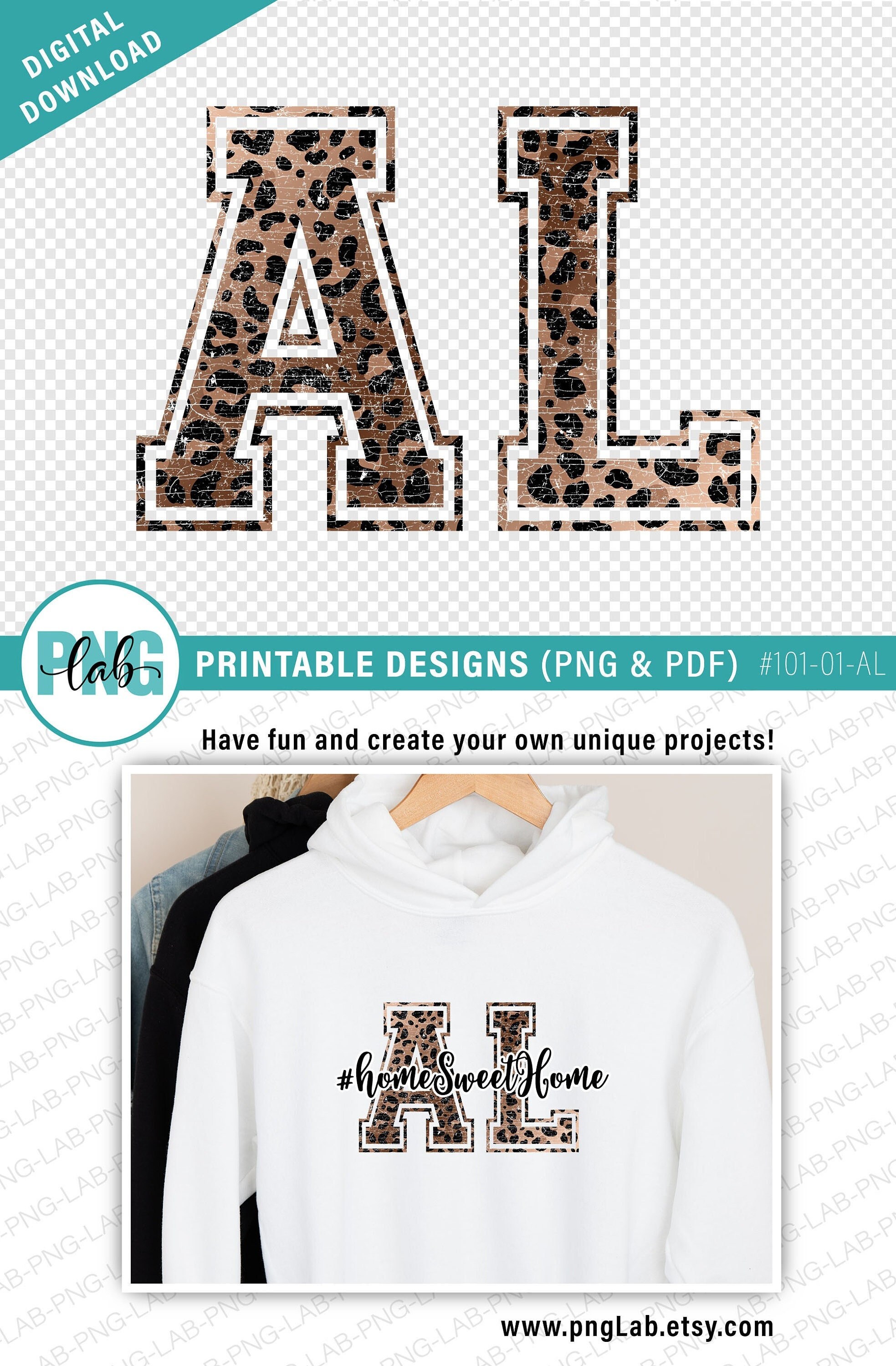 AL Alabama Printable Sublimation Design PNG & PDF / Alabama | Etsy