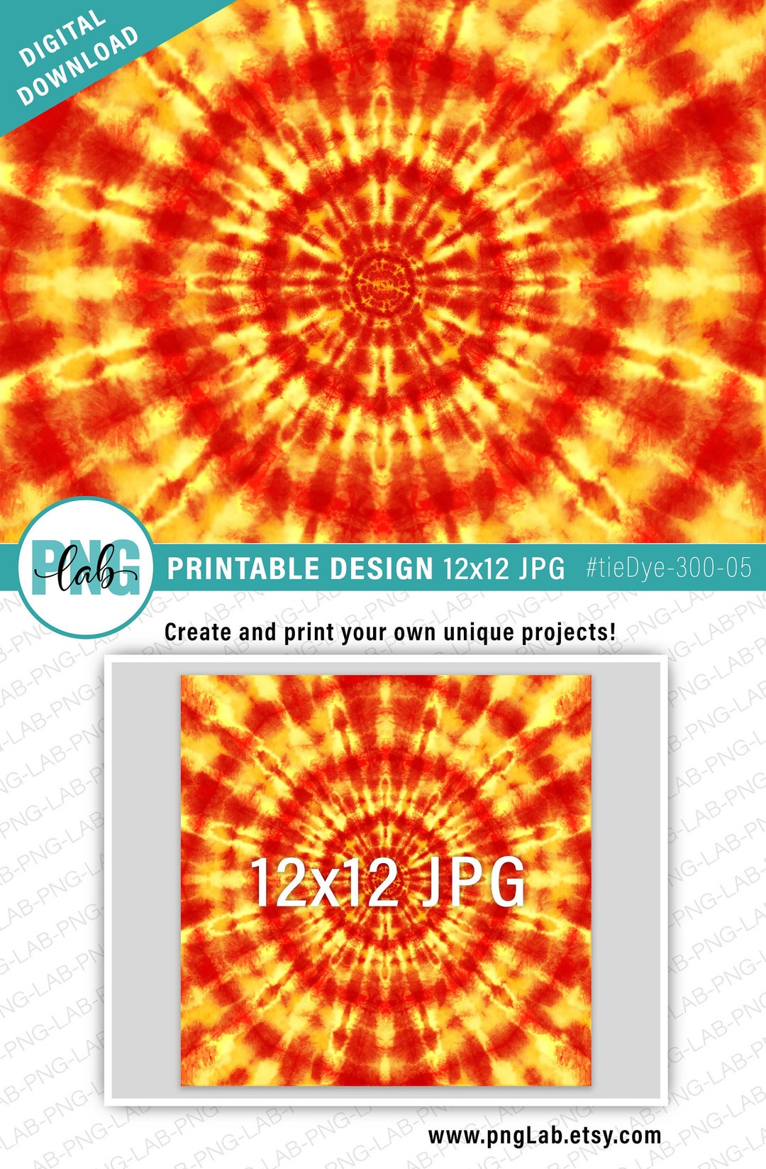 Red and Yellow Tie Dye Sublimation Background, Printable Tie Dye ...