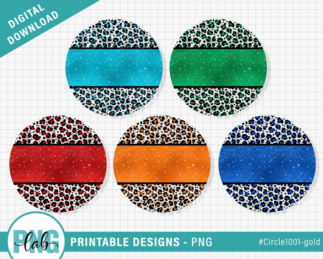 Animal Print Glitter Circle - PNG Design, Round Sublimation Design ...