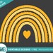Yellow Rainbow PNG Design / Printable Rainbow Clip Art / Yellow Rainbow ...