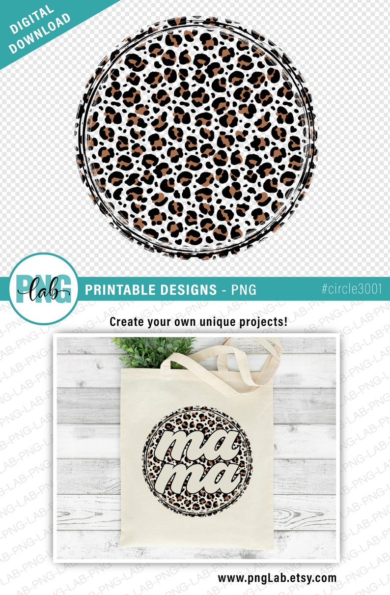 Animal Print Circle Printable PNG Design / Circle Background - Etsy