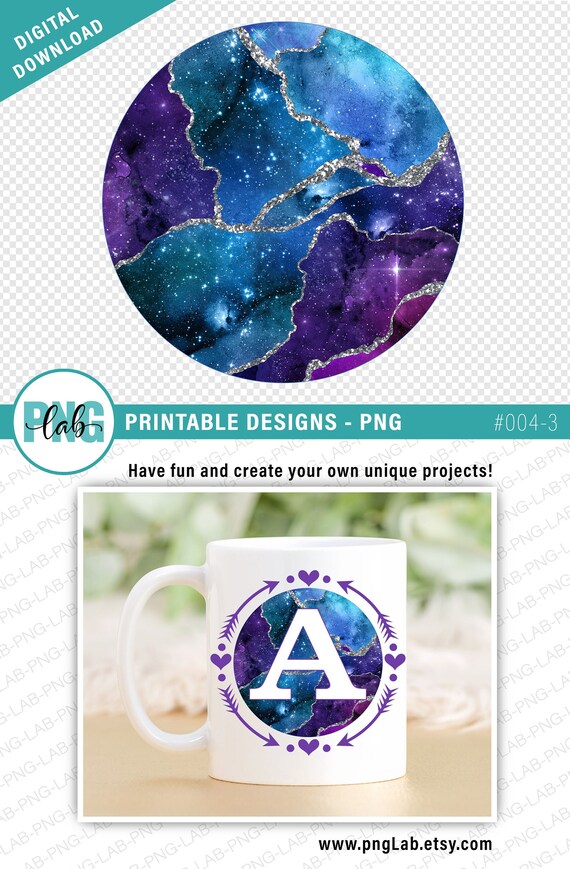 Agate Circle Design PNG File Galaxy Agate Silver Glitter - Etsy