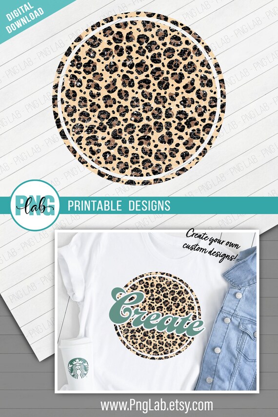 Animal Print Circle Design / Round Sublimation Circle Design / | Etsy