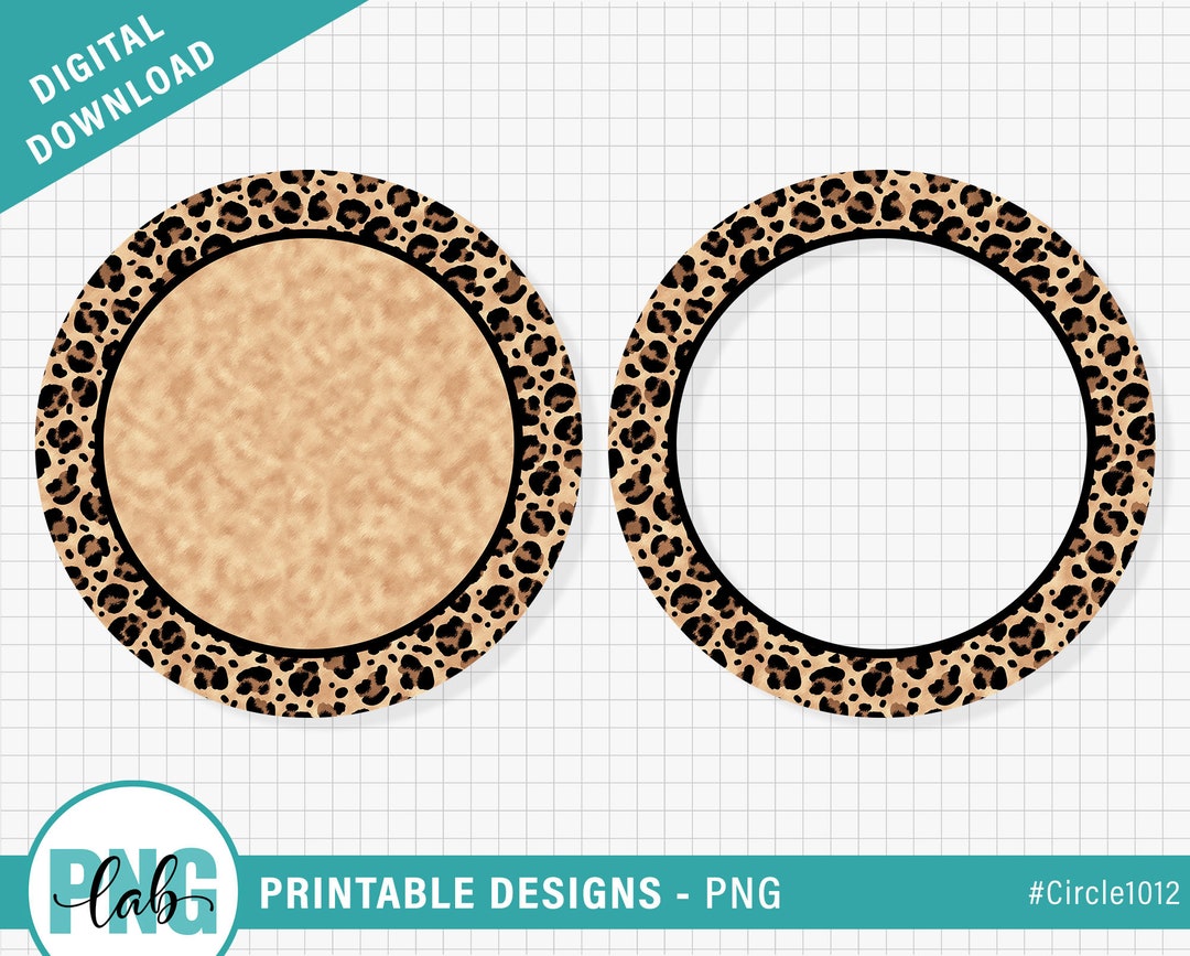 Animal Print PNG - Circle and Border Design / Round Sublimation Circle ...