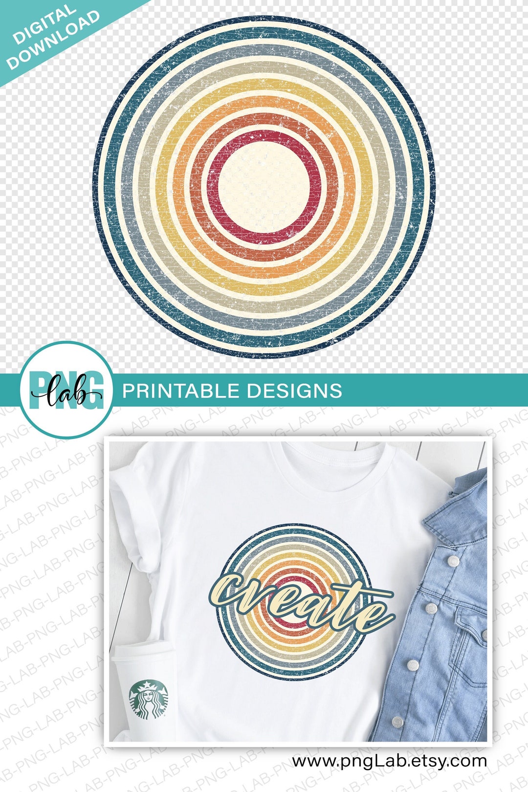 Retro Circle Background Design / Round Sublimation Circle Design ...