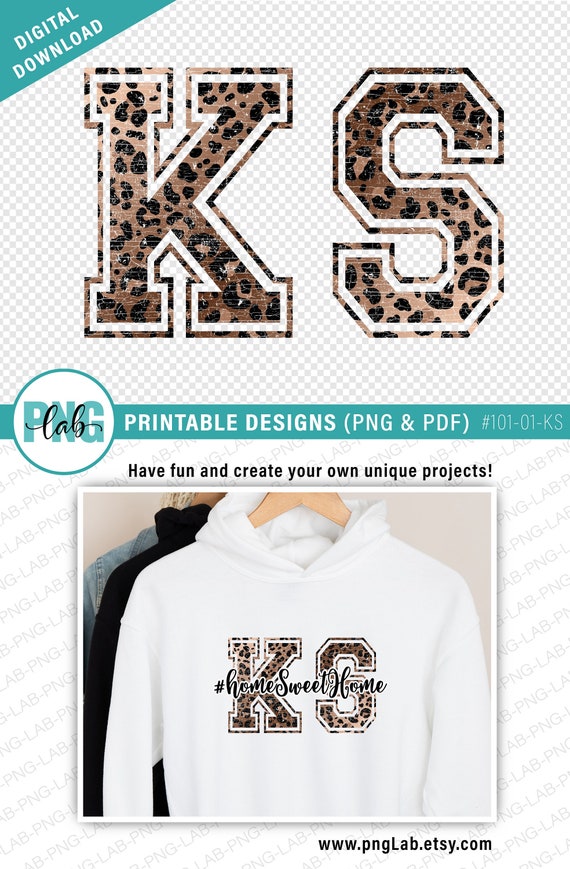 KS Kansas Printable Sublimation Design PNG & PDF / Kansas | Etsy