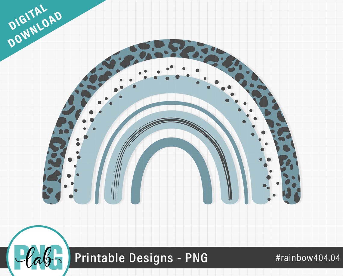 Dusty Blue Rainbow PNG Design Rainbow Clipart PNG Image - Etsy