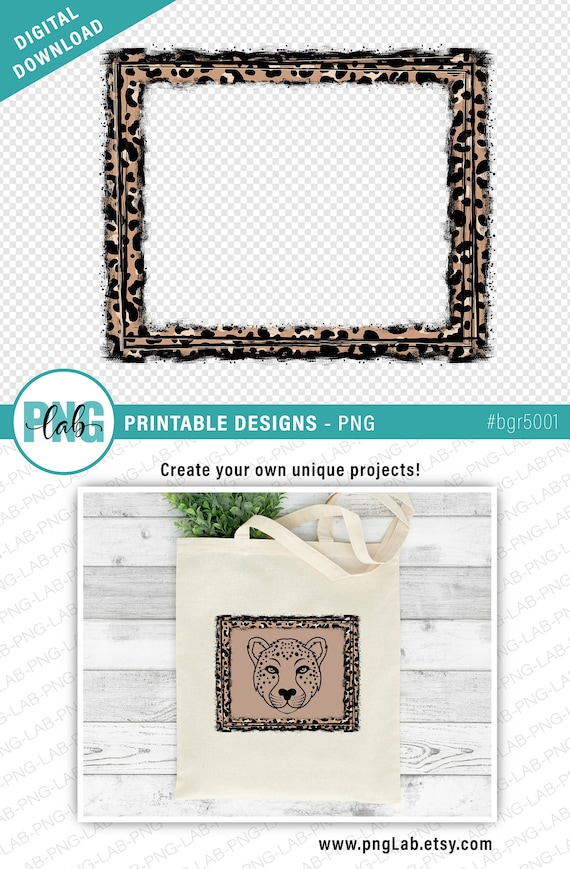 Animal Print Frame PNG / Distressed Frame PNG / Printable | Etsy