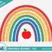 Rainbow and Apple PNG Design / Printable Rainbow Clip Art / - Etsy