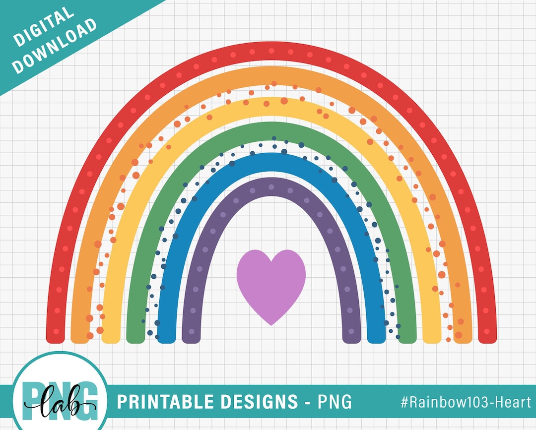 Rainbow PNG Design / Printable Rainbow Clip Art / Rainbow Sublimation ...