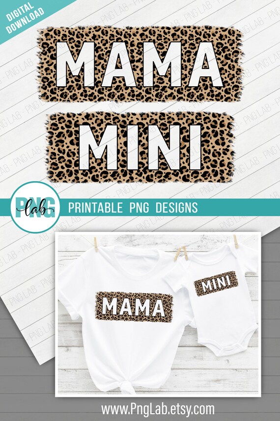 PNG File MAMA & MINI Printable Design Animal Print Mama and | Etsy