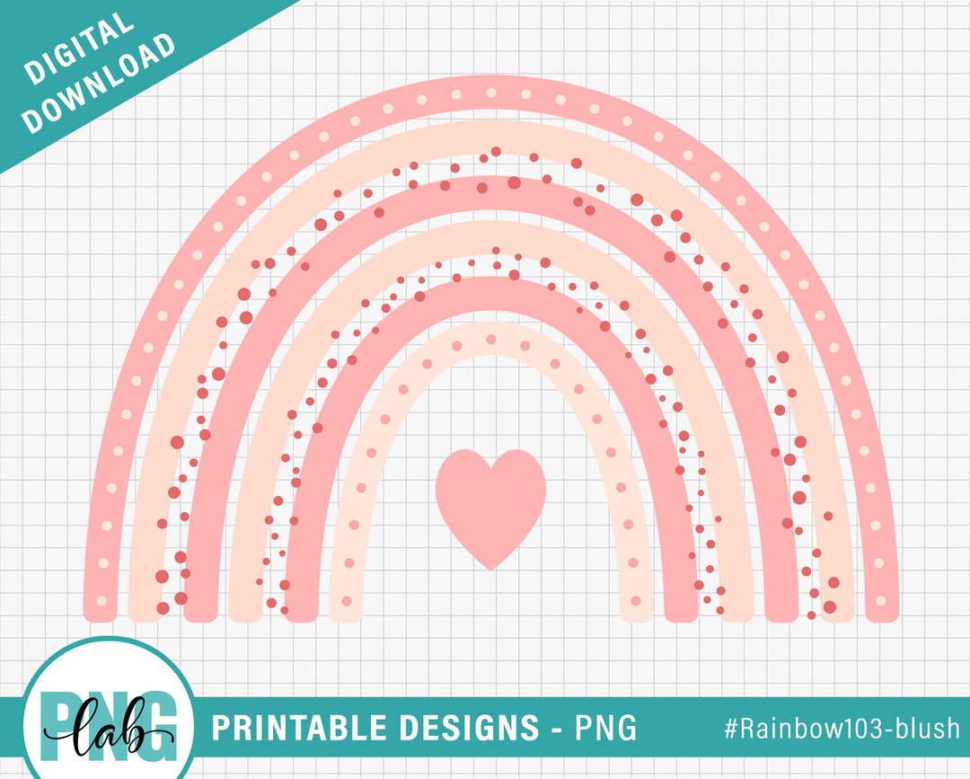 Pink Rainbow PNG Design / Printable Rainbow Clip Art / Rainbow ...