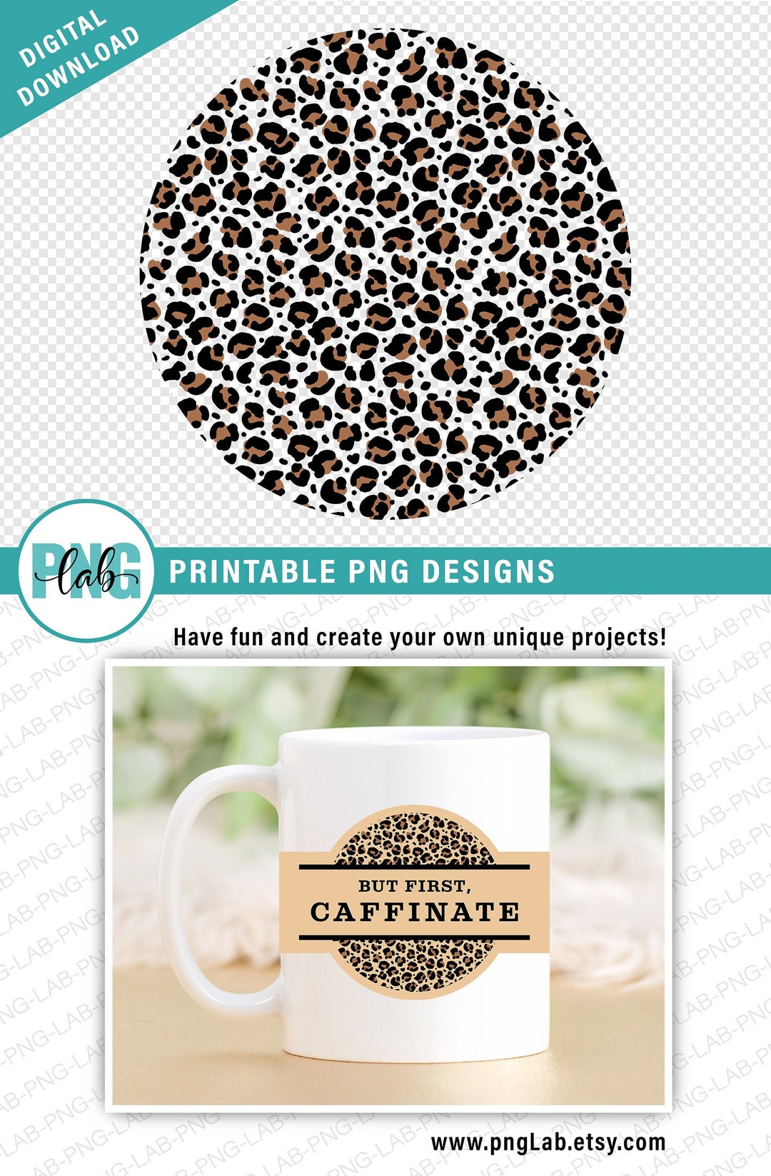 Printable Sublimation Circle - Animal Print Design / Round Sublimation ...