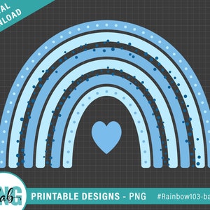 Baby Blue Rainbow PNG Design / Printable Rainbow Clip Art / Rainbow ...