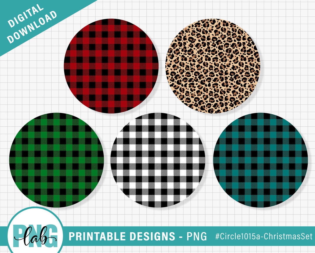 Christmas Plaid Circle PNG - Clip Art / Christmas Sublimation ...