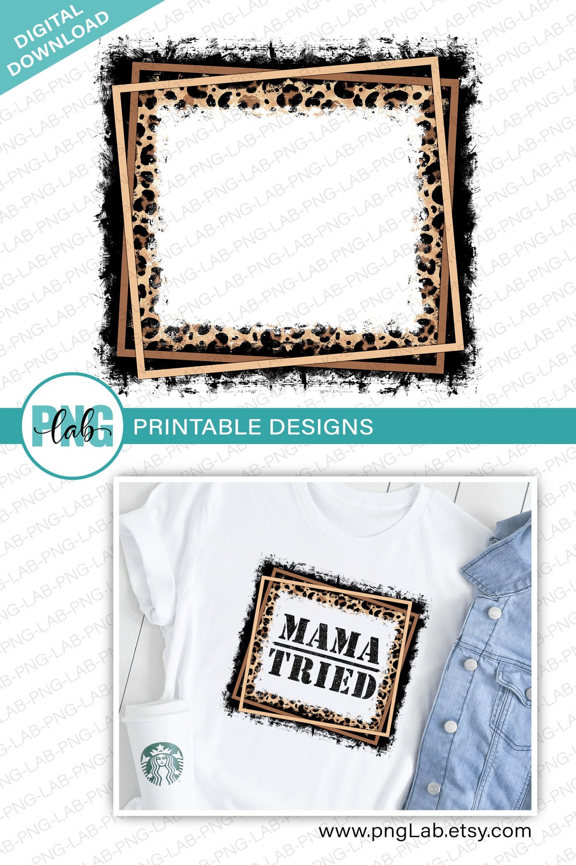 Animal Print Border Frame PNG / Printable Animal Print Frame / - Etsy