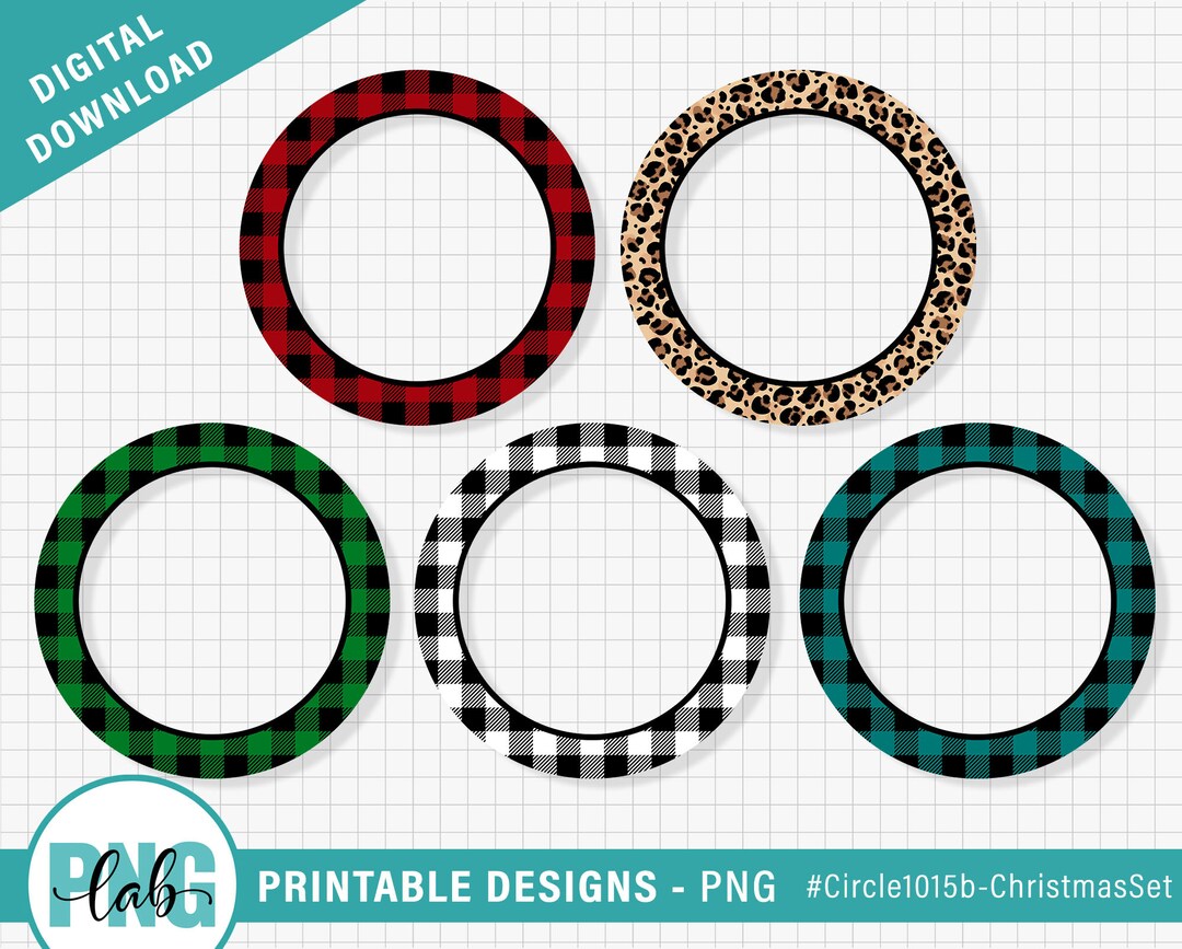 Christmas Plaid Circle Borders PNG - Clip Art / Christmas Sublimation ...