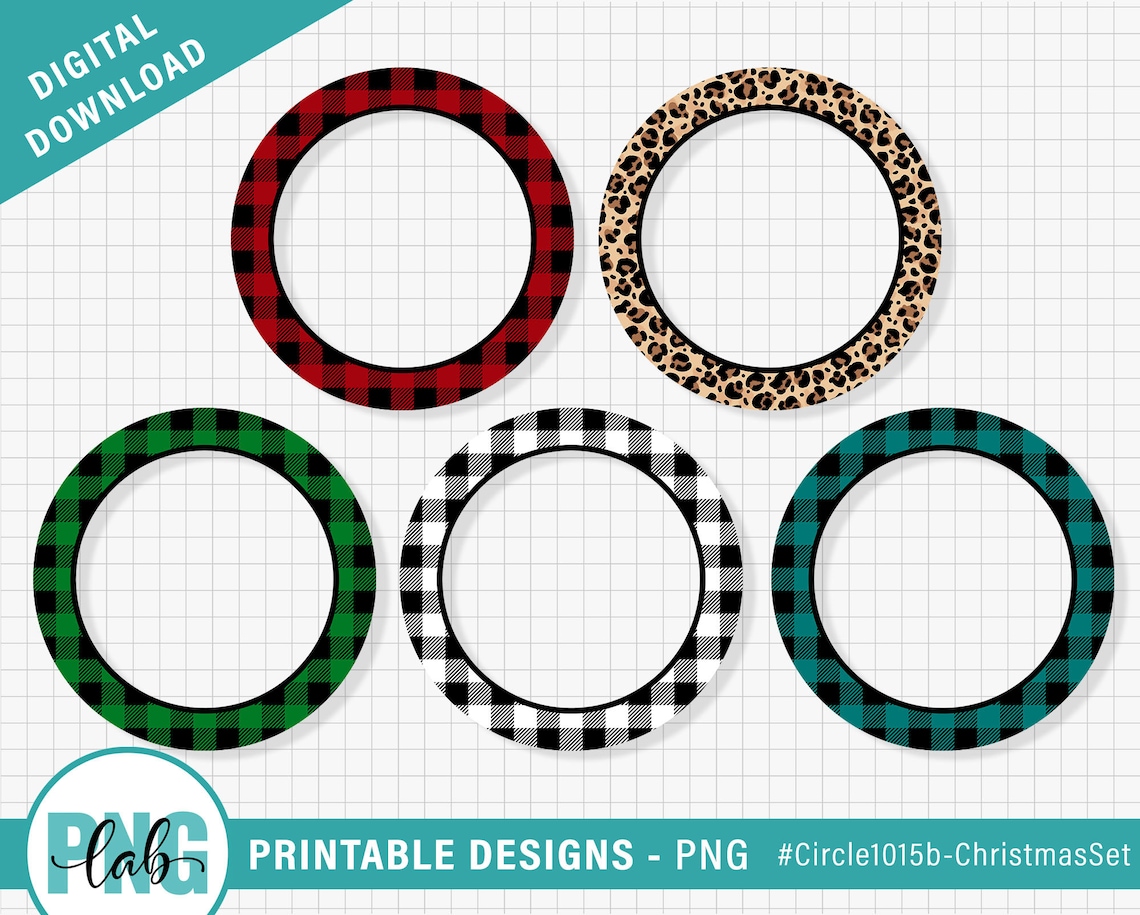 Christmas Plaid Circle Borders PNG - Clip Art / Christmas Sublimation ...