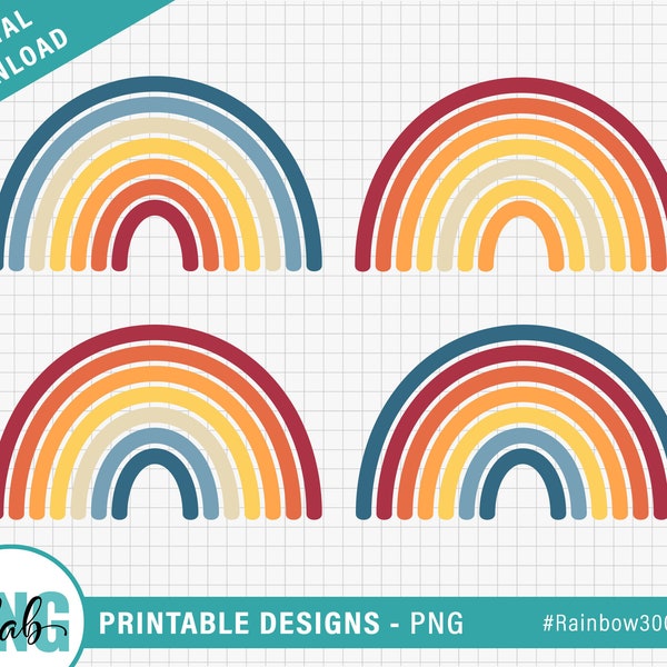 Rainbow Clipart - Etsy